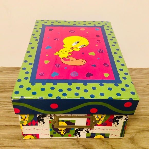 Warner Bros. | Accents | Vintage Looney Tunes Tweety Bird Storage Box ...
